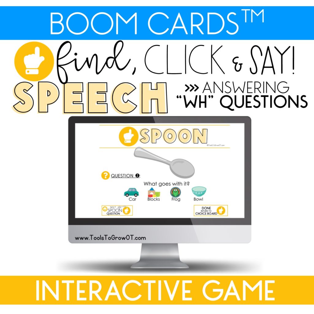 Boom Cards: Find, Click & SAY = SPEECH – Version 1 – Shop Tools To Grow
