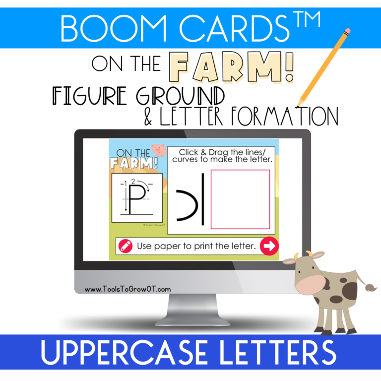Boom Cards: On the Farm! Figure Ground and Uppercase Letter Formation ...