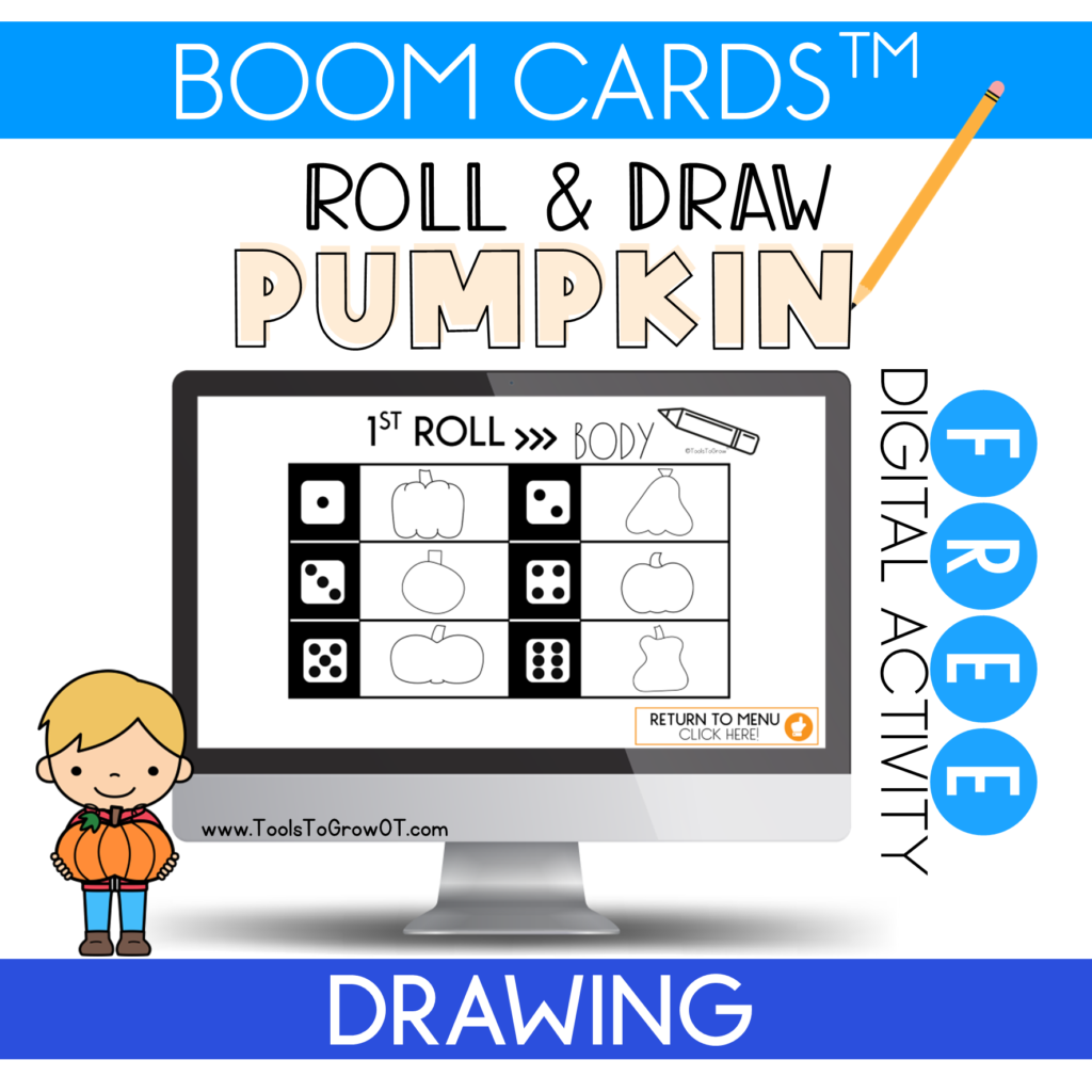Boom Cards: FREE! Roll & Draw a Pumpkin – Shop Tools To Grow