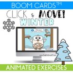 Boom Cards: Animated! Click & Move = Winter Exercises – Shop Tools To Grow