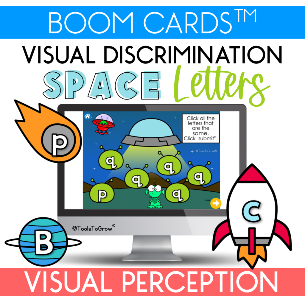 Boom Cards: Space Visual Discrimination Letters – Shop Tools To Grow