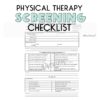 Physical Therapy: School Screening Checklist – Shop Tools To Grow