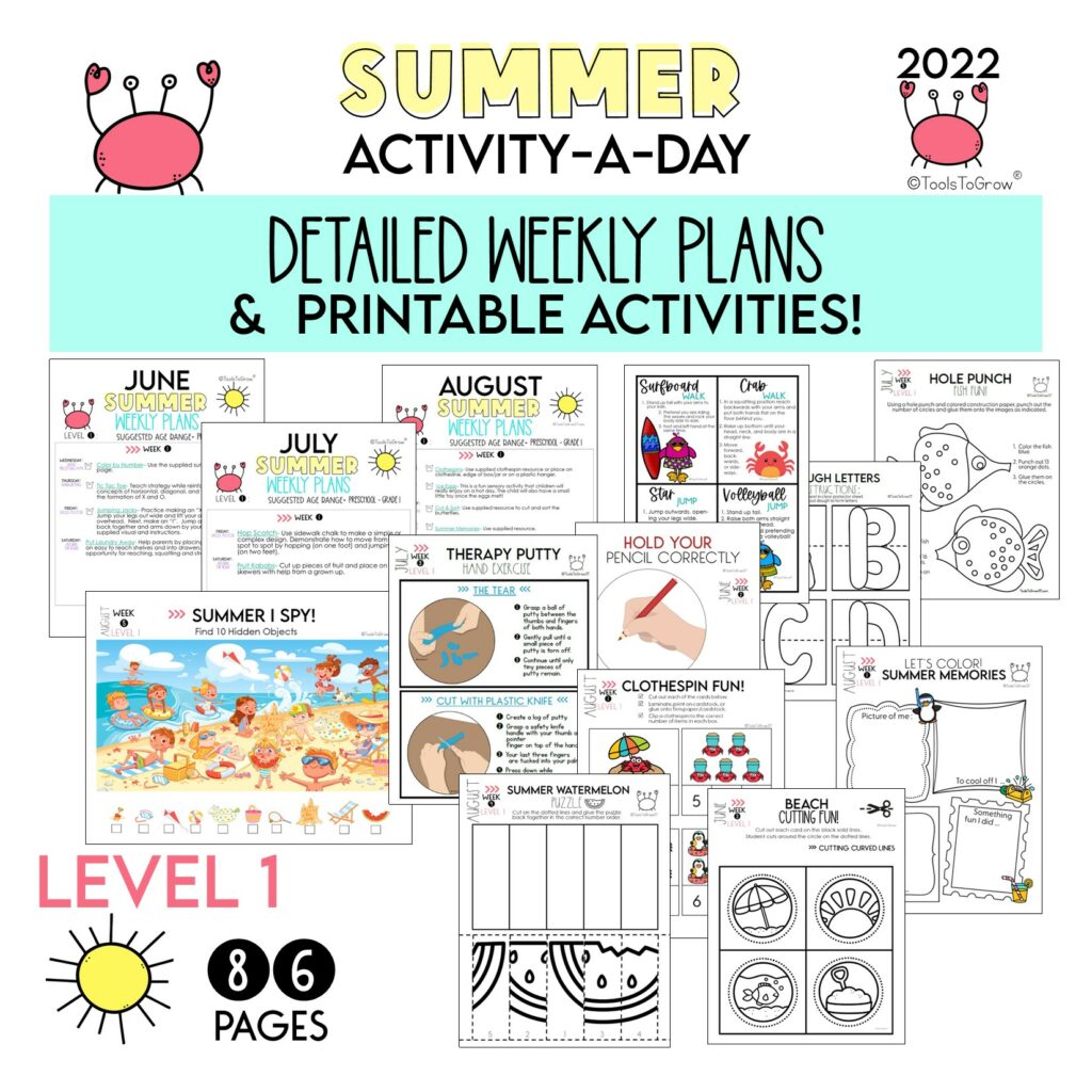 Summer Activity-a-Day Calendar + Weekly Plans + Resources: Level 1 ...