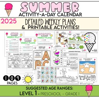 LEVEL 1: 2025 Summer Activity-a-Day Calendar + Weekly Plans + Resources ...
